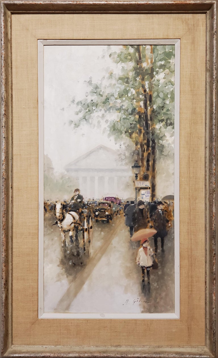 André Gisson - Paris Street Vertical Landscape Painting at 1stDibs