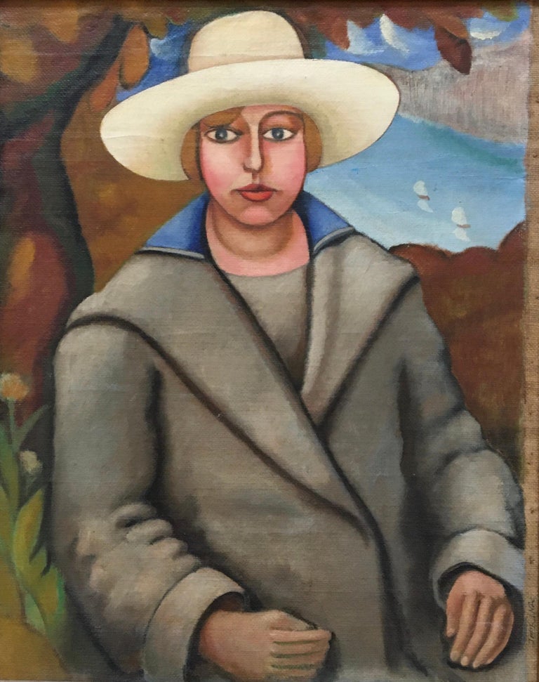 André Julien Prina - Portrait of a woman in front of a seascape For ...
