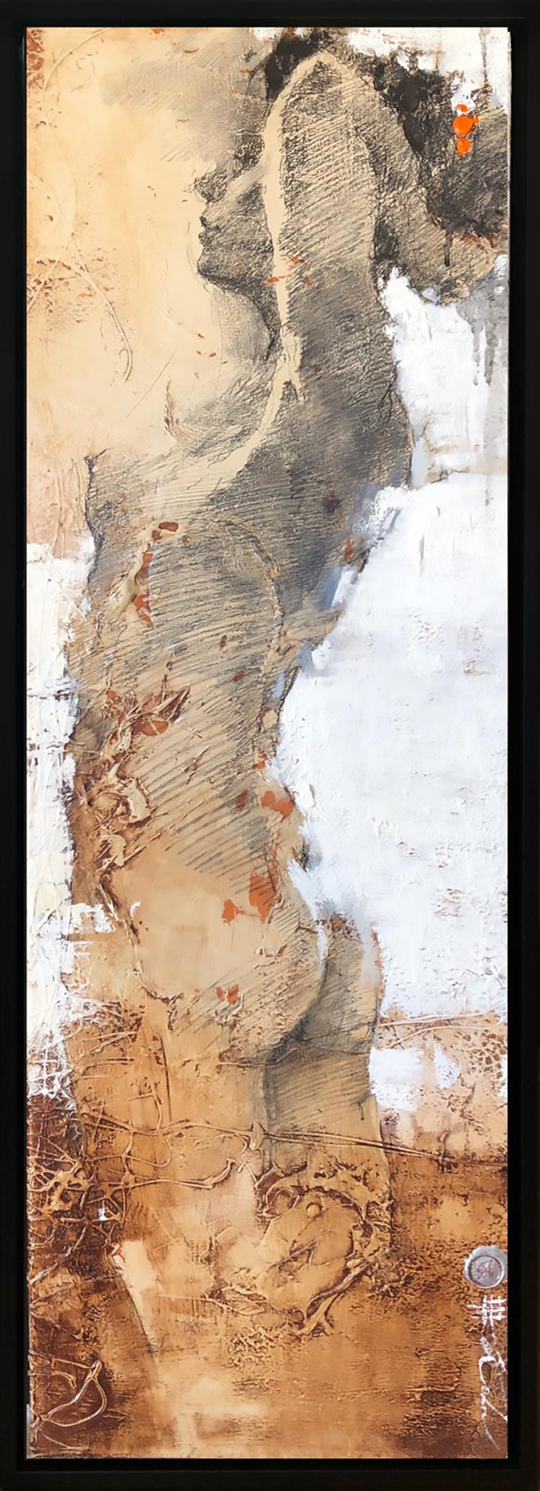 Andre Kohn - Andre Kohn "On the theme of orange" Original mixed media ...