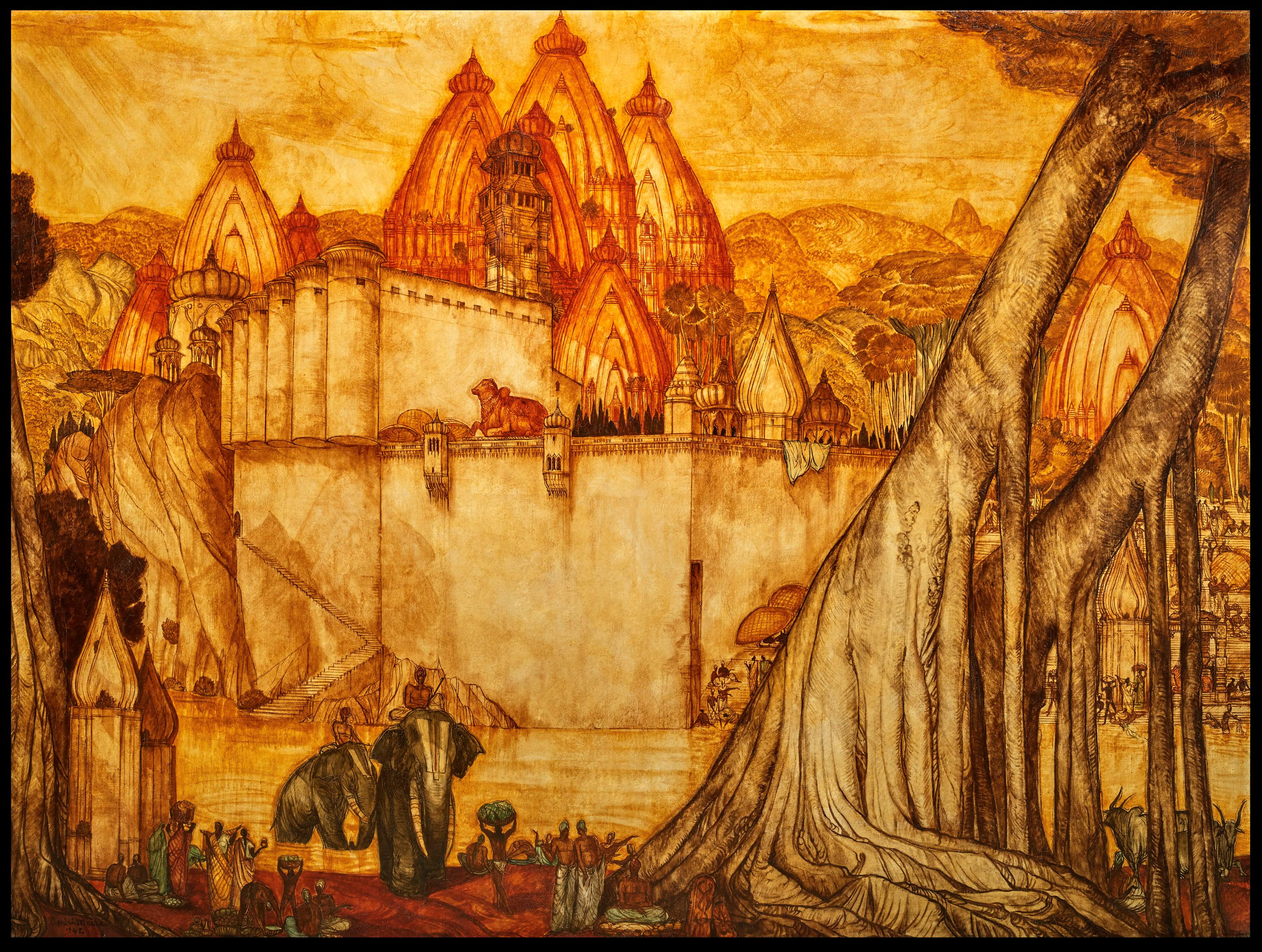 André Maire - Indian Temple at Varanasi at 1stDibs | andre temple ...