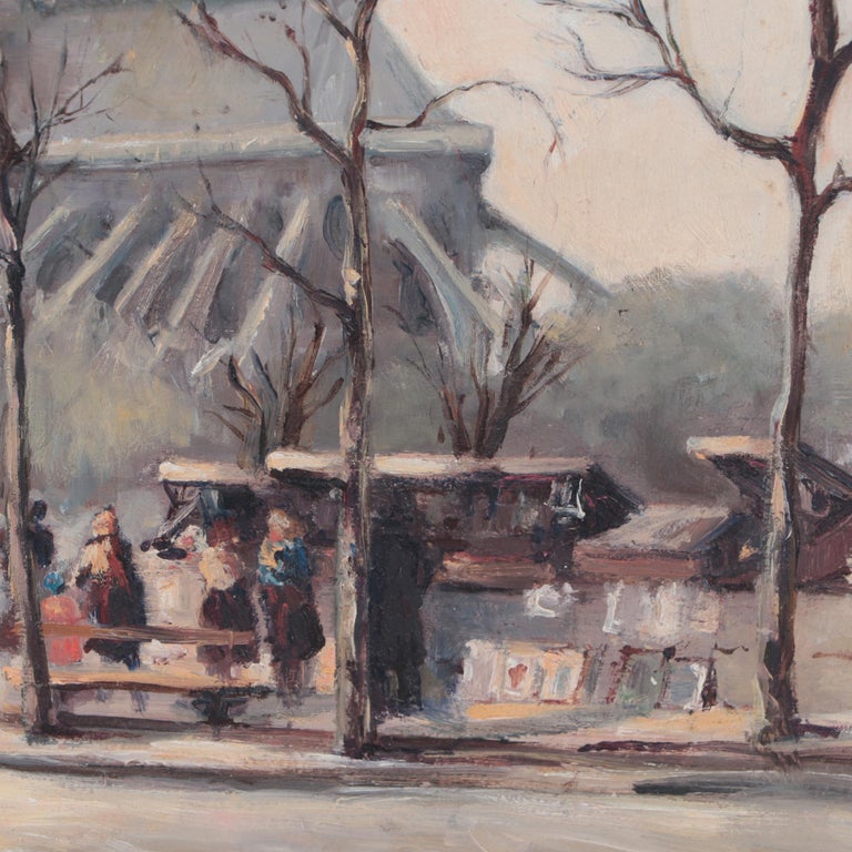 Andre Michel "Notre-Dame de Paris Cathedral", Oil on Masonite For Sale ...