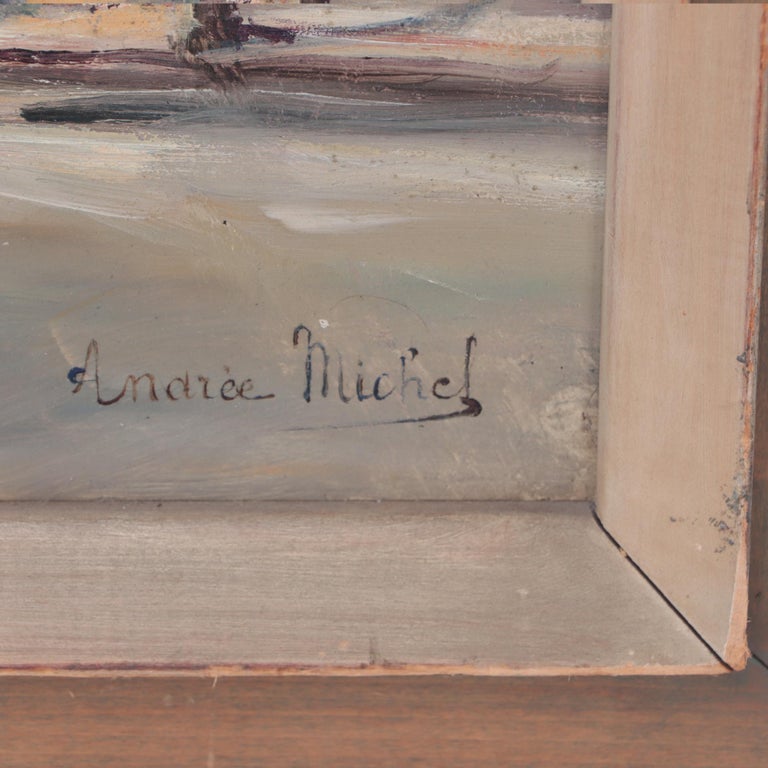 Andre Michel "Notre-Dame de Paris Cathedral", Oil on Masonite For Sale ...