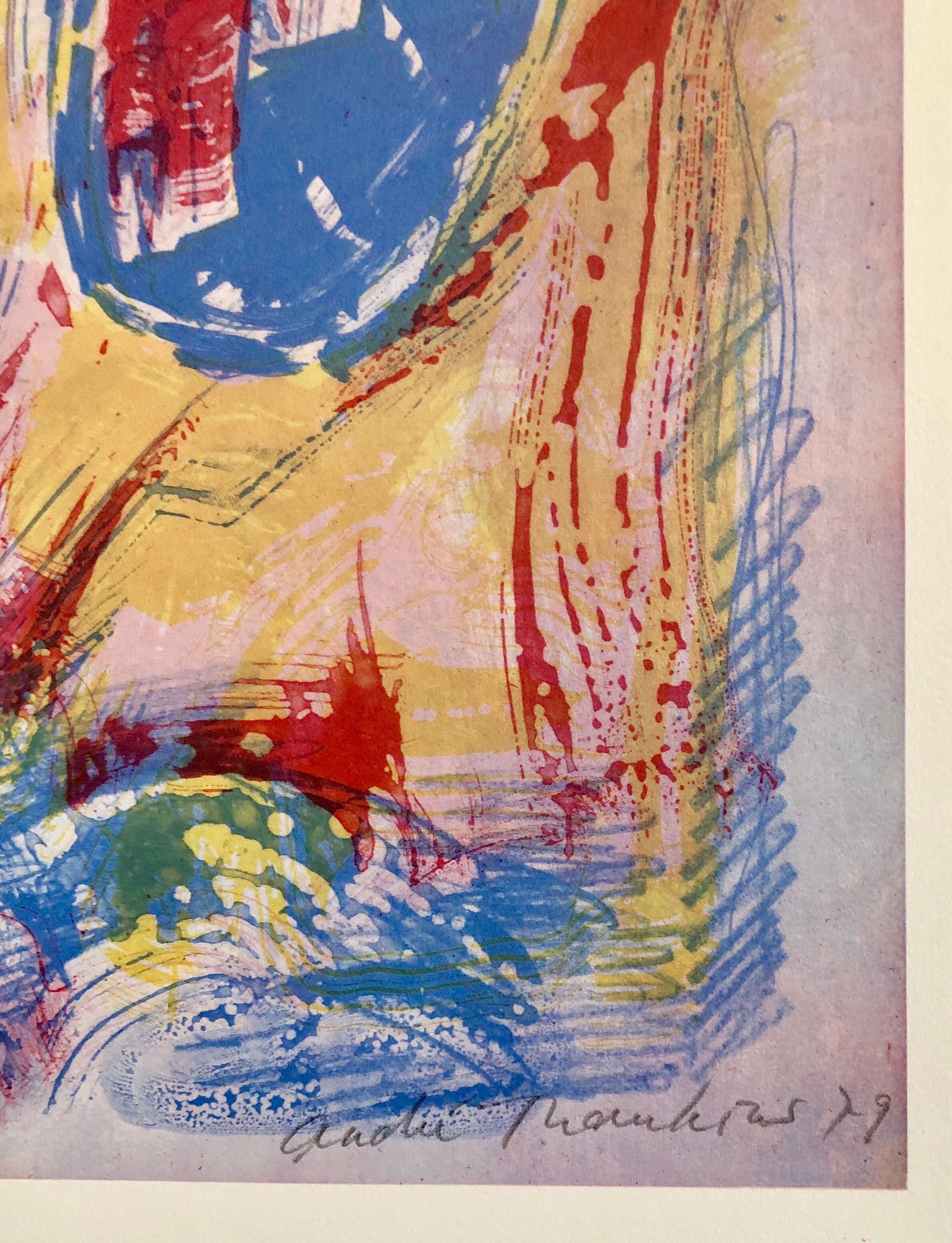 André Thomkins - 1970s Modernist Swiss Colorful Surrealism Signed Dada ...