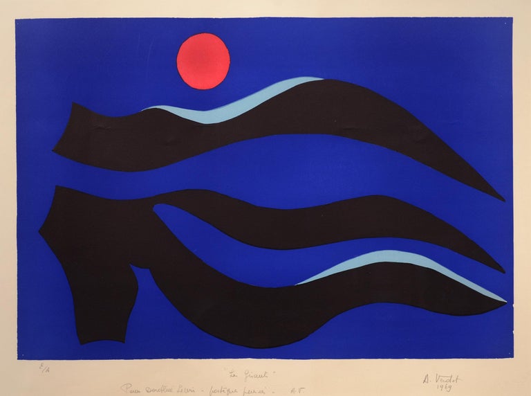 André Verdet - "Le Lisants," André Verdet, lithograph, ca. 1969 ...