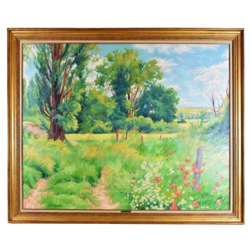 Antique Landscape Painting Signed 1921 For Sale at 1stDibs