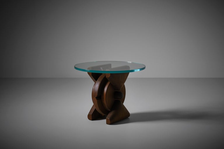 Andrea Cascella Sculptural Wooden Side Table For Sale at 1stDibs