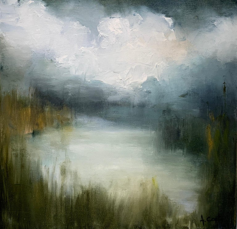 Andrea Costa - 'Hazy' by Andrea Costa, Petite Impressionist Landscape ...