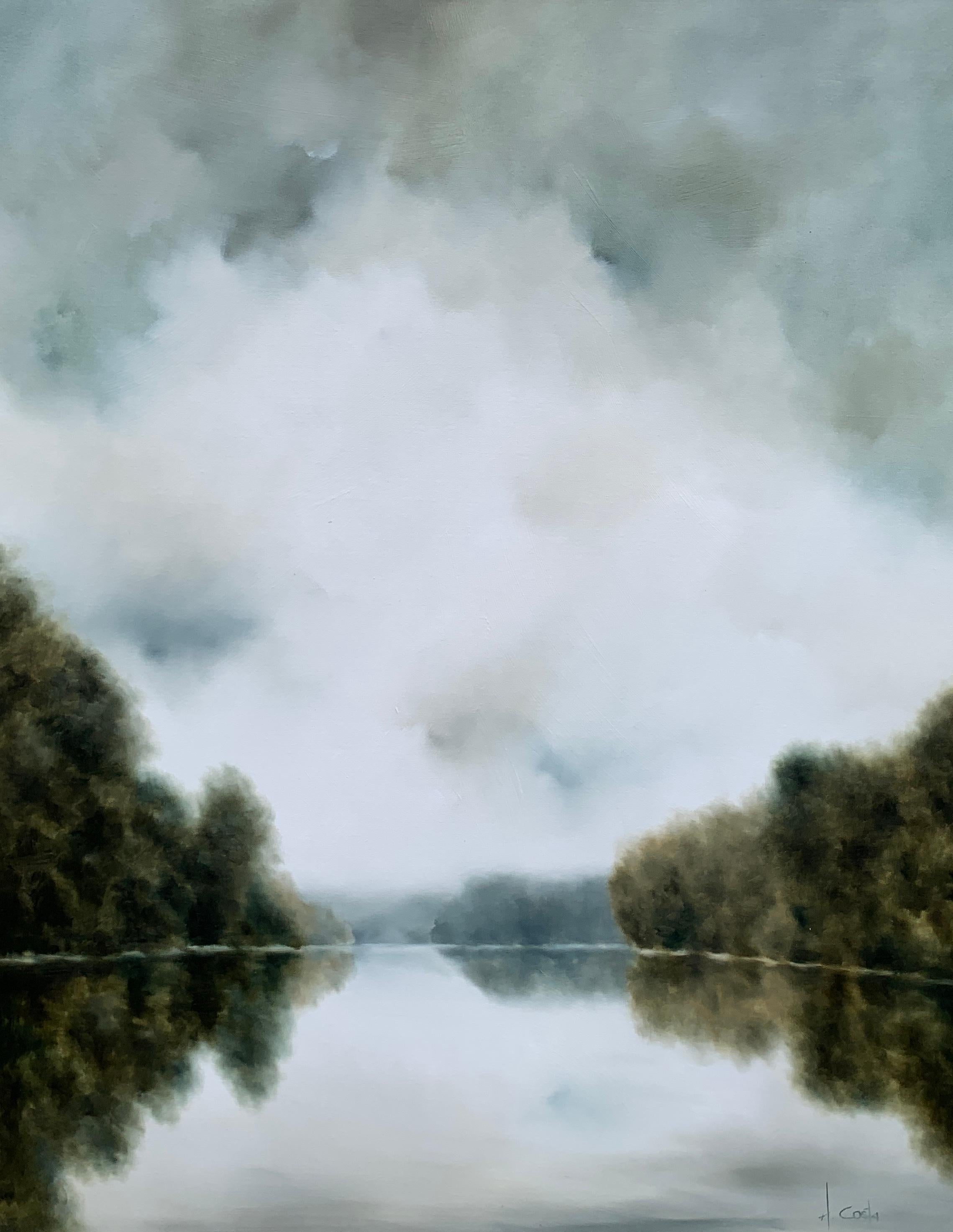 Andrea Costa - River Basin by Andrea Costa, Large Impressionist ...