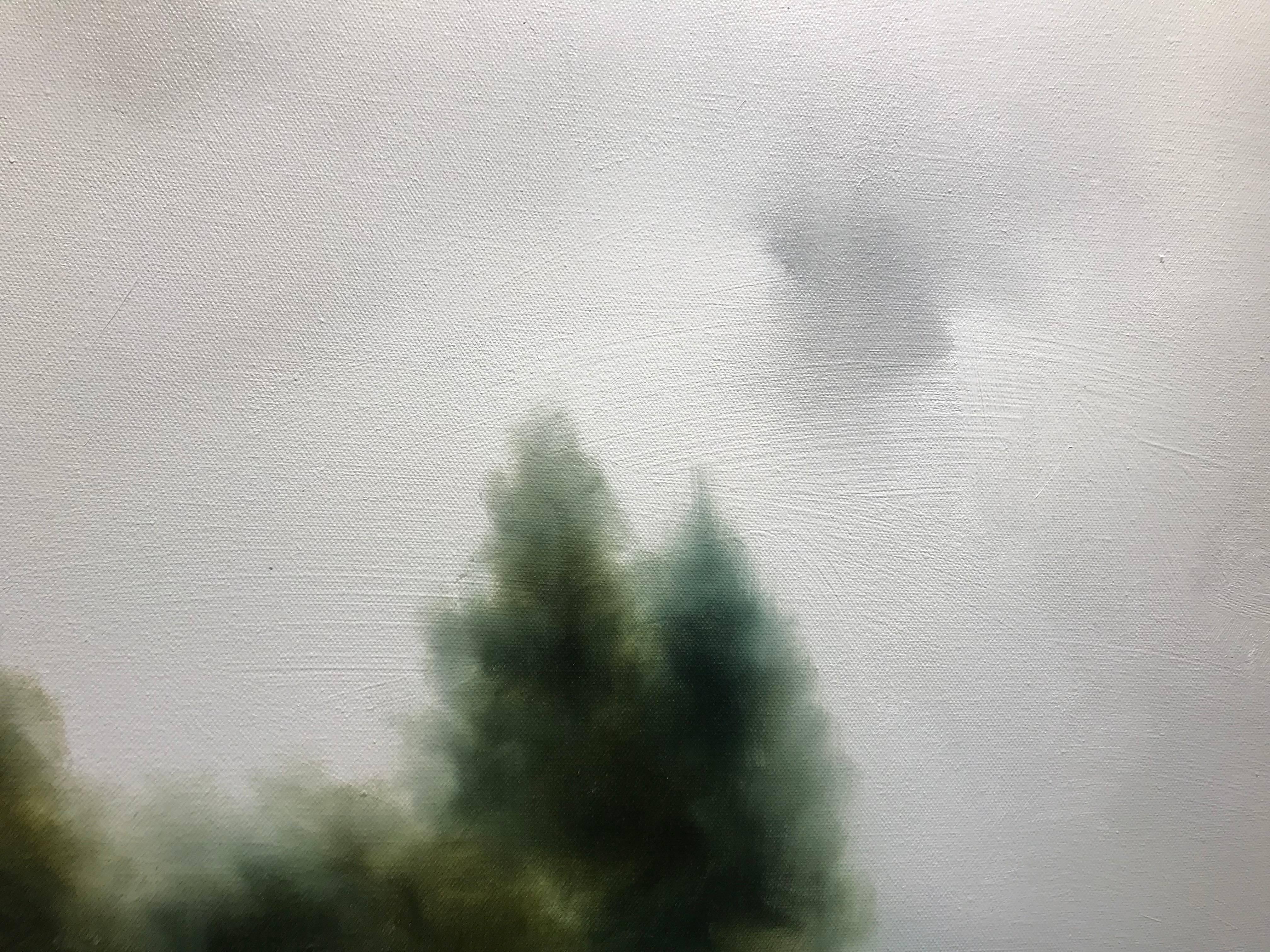 Andrea Costa - Shhh, Large Vertical Impressionist Landscape Lake ...