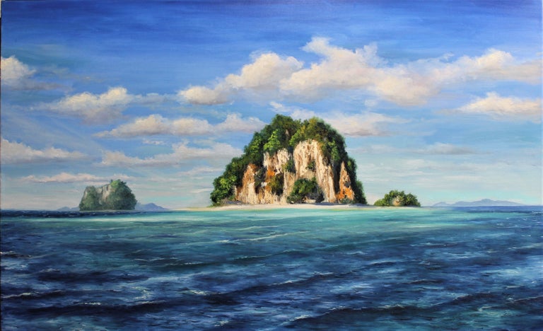 Andres Lopez - The Island, Oil Painting For Sale at 1stDibs