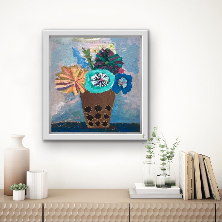 Andrea Humphries - Small Flower Study, Naïve style painting, Still Life ...