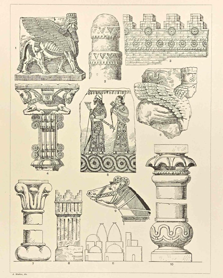 Decorative Motifs - Chaldean-Assyrian - Chromolithograph by Andrea ...