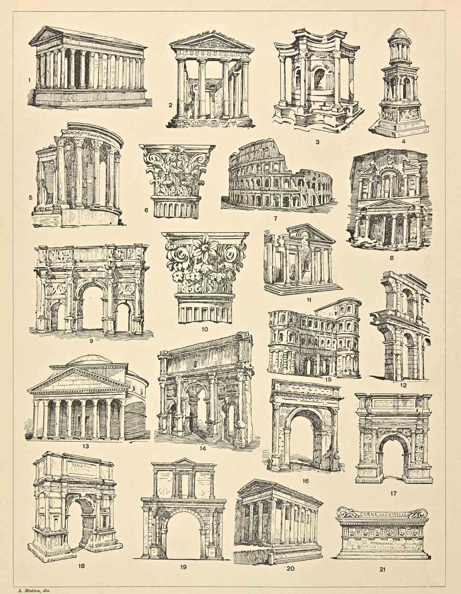Decorative Motifs - Roman Styles - Chromolithograph by Andrea Mestica ...
