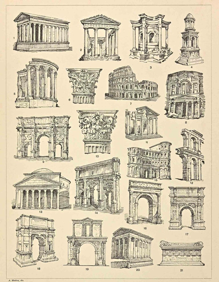 Decorative Motifs - Roman Styles - Chromolithograph by Andrea Mestica ...
