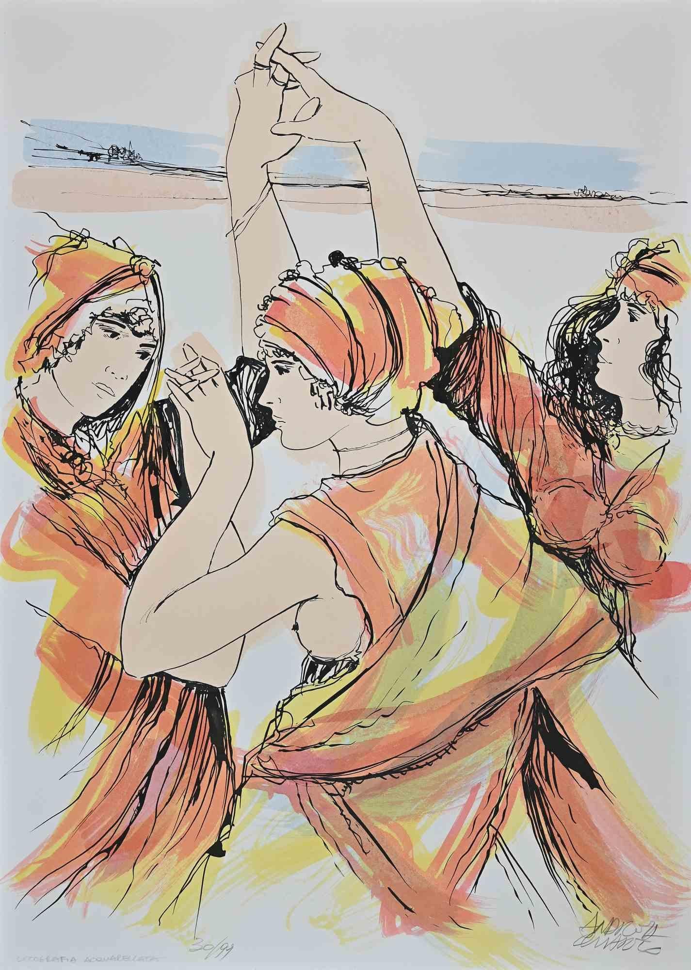 Andrea Quarto - Oriental Women - Hand-Coloured Lithograph by A. Quarto ...