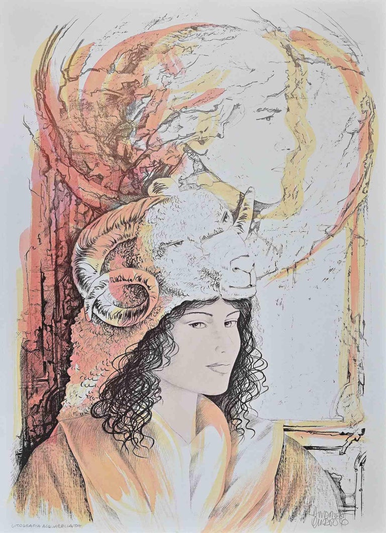 Andrea Quarto - Zodiac - Aries - Hand-Coloured Lithograph by A. Quarto ...