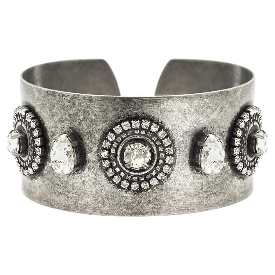 Desirable Chanel cuff with inset crystals at 1stDibs
