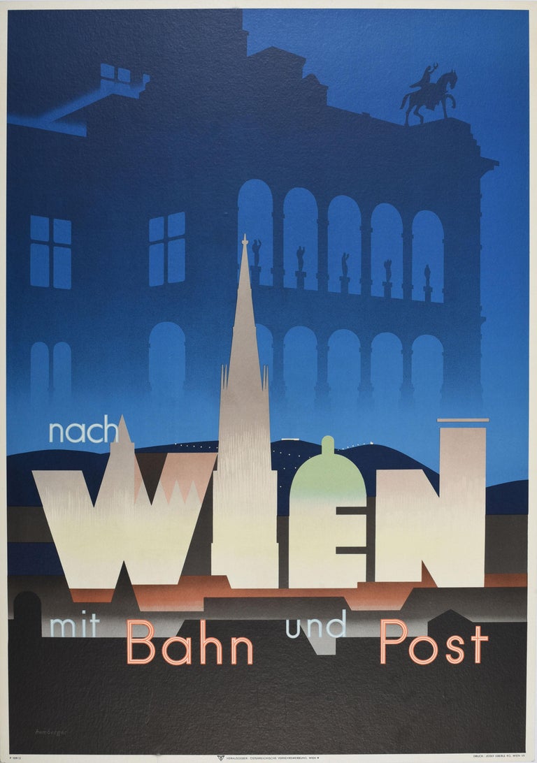 Andreas Karl Hemberger - Original Vintage Railway Travel Poster Nach ...