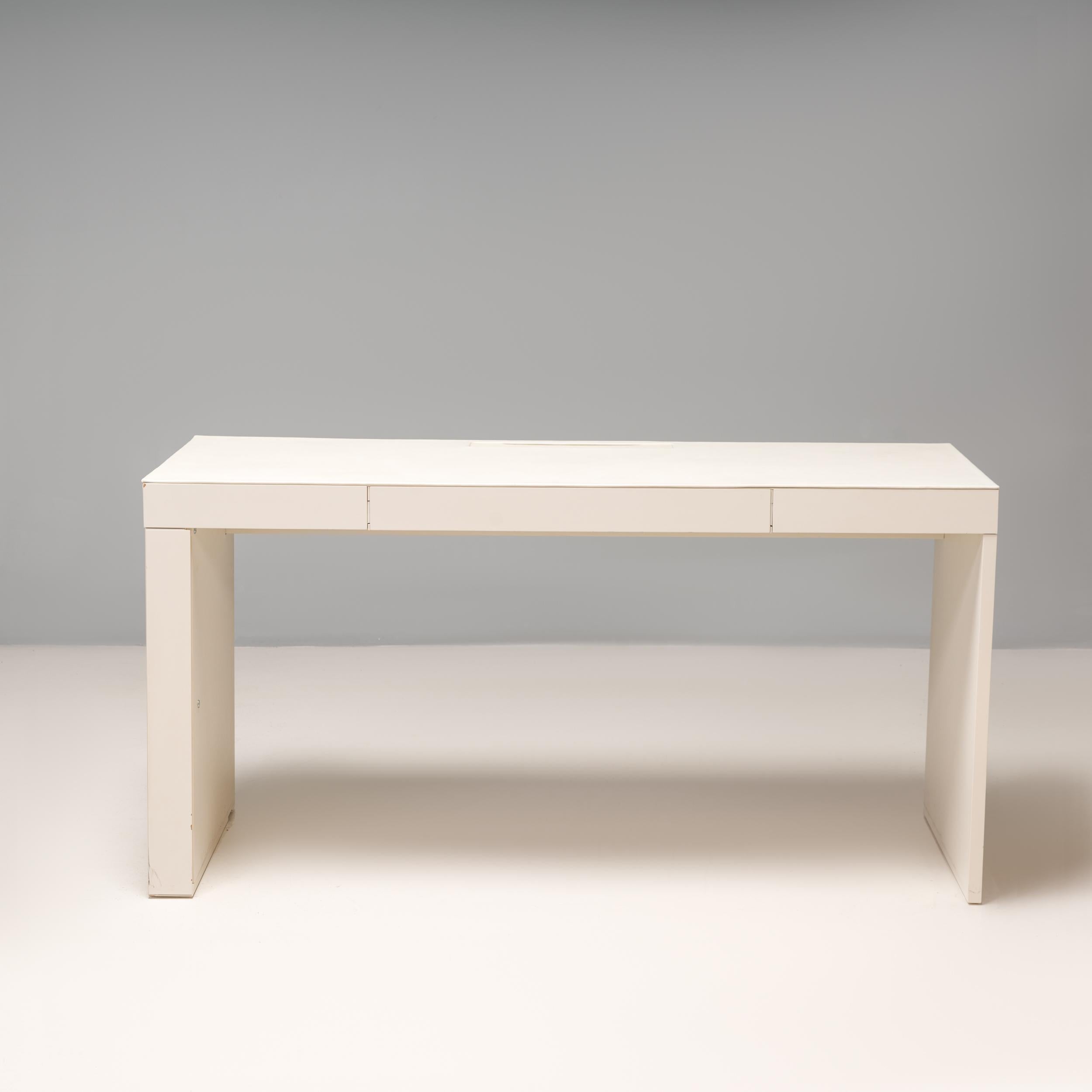 Andrée Putman for Poltrona Frau Segreto Cream Leather Writing Desk For ...