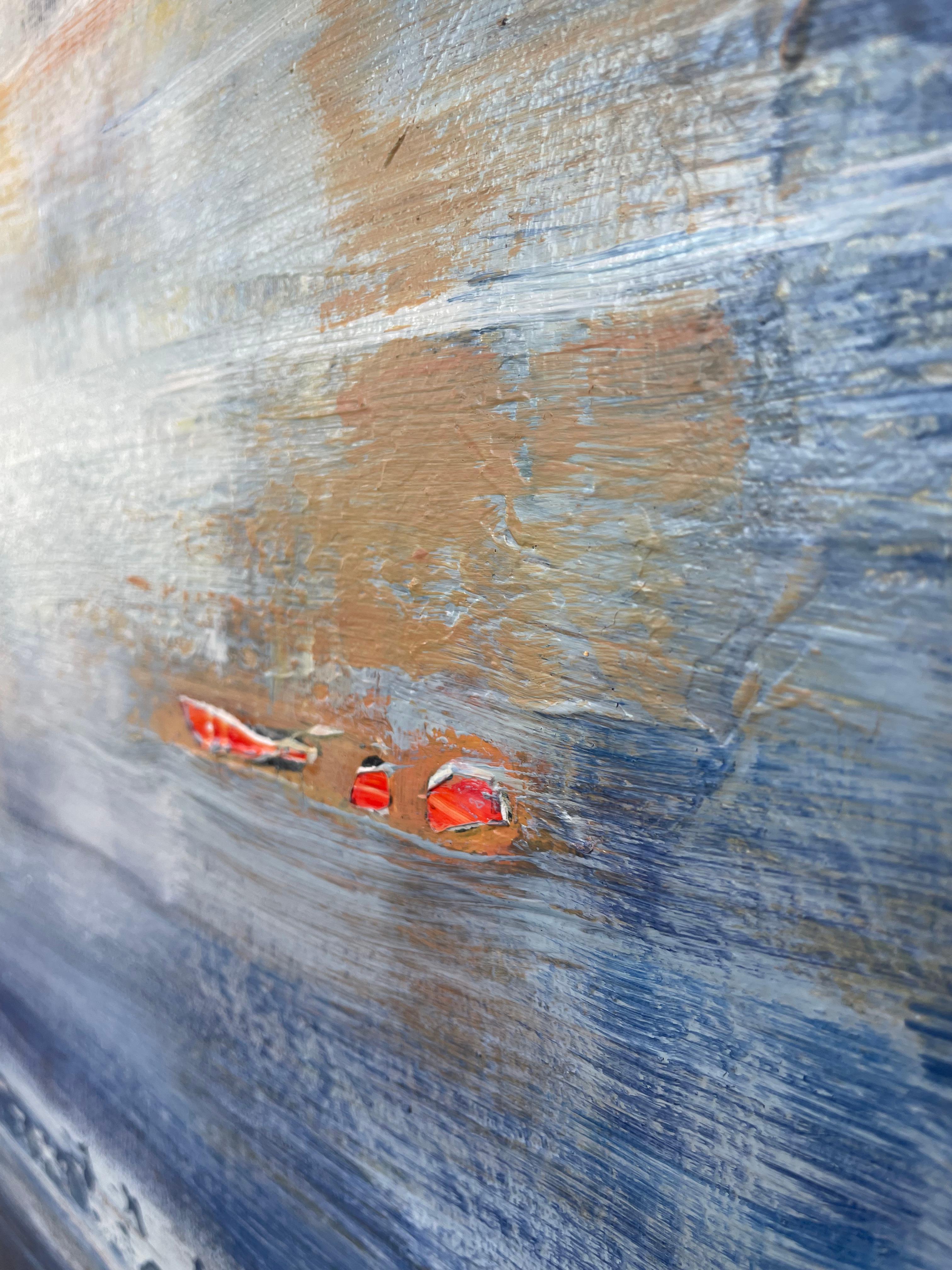 Andrei Petrov - SANCTUARY - Large gestural abstract painting in shades of blue For Sale at ...