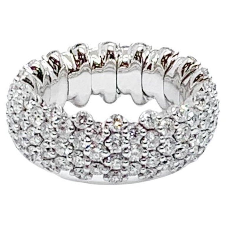 Andreoli 3.64 Carat Diamond 18 Karat White Gold Stretchy Ring For Sale ...