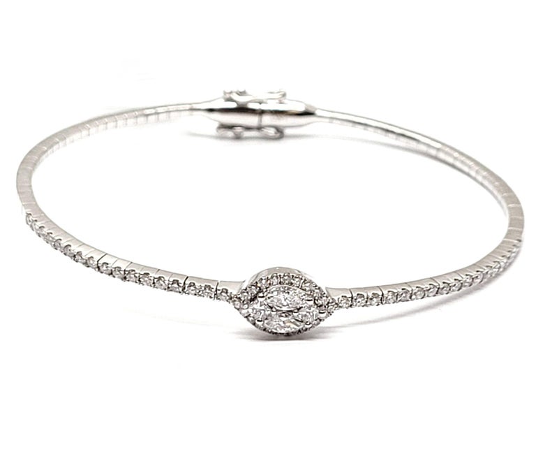 Andreoli Invisible Diamond 18 Karat Gold Bangle Bracelet For Sale at ...