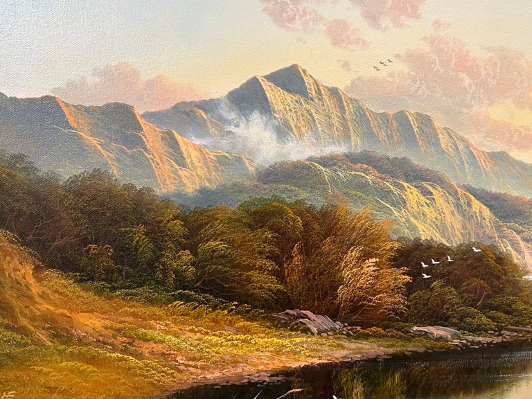 Andrew Grant Kurtis - Mountain Lake Oil Painting of a Loch in the ...