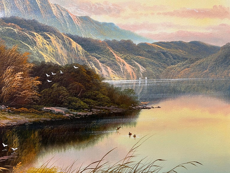 Andrew Grant Kurtis - Mountain Lake Oil Painting of a Loch in the ...