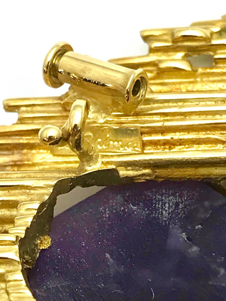 Andrew Grima Amethyst and Yellow Gold Pendant Brooch For Sale at 1stDibs