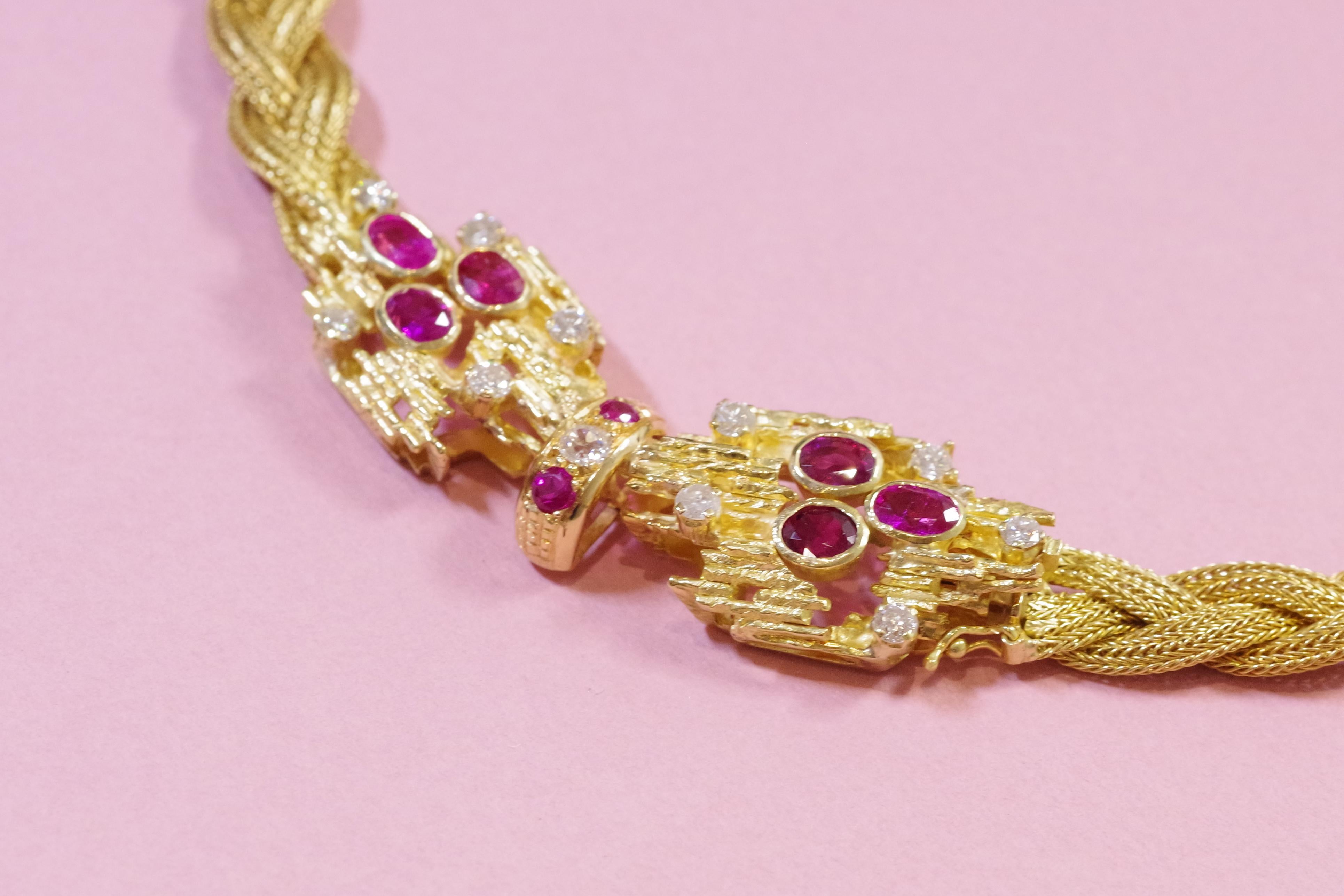 Andrew Grima ruby diamond necklace For Sale at 1stDibs