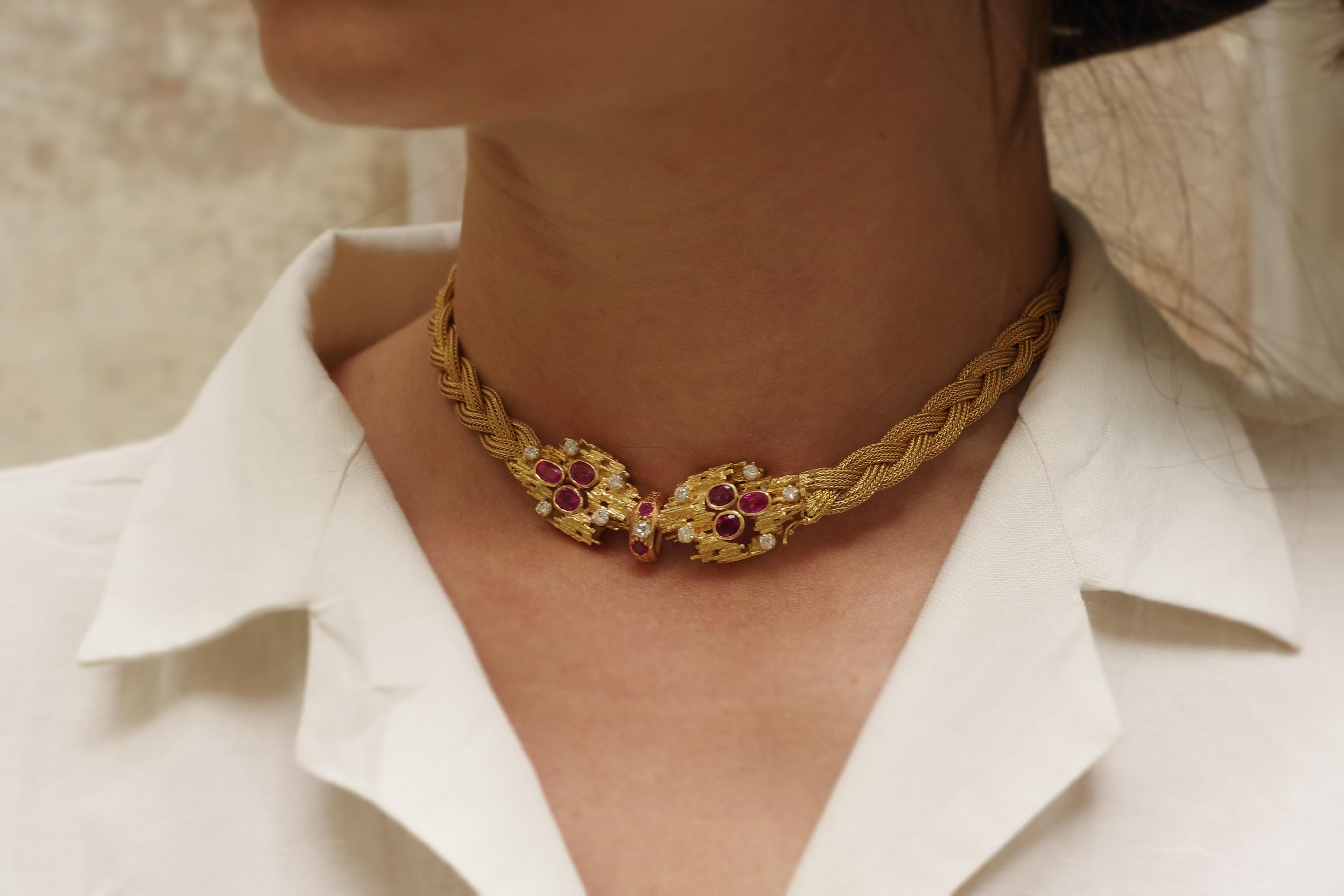 Andrew Grima ruby diamond necklace For Sale at 1stDibs