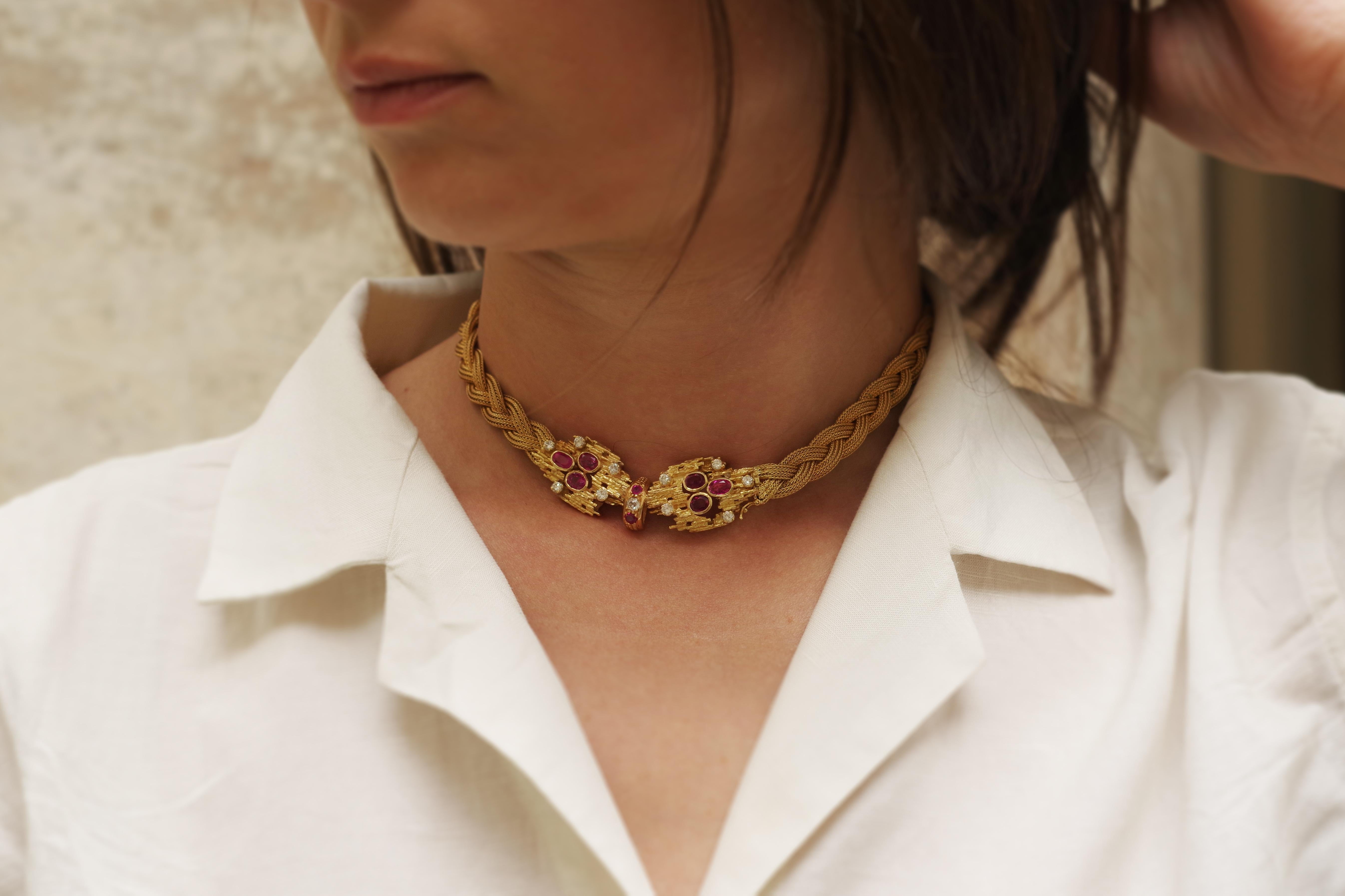 Andrew Grima ruby diamond necklace For Sale at 1stDibs