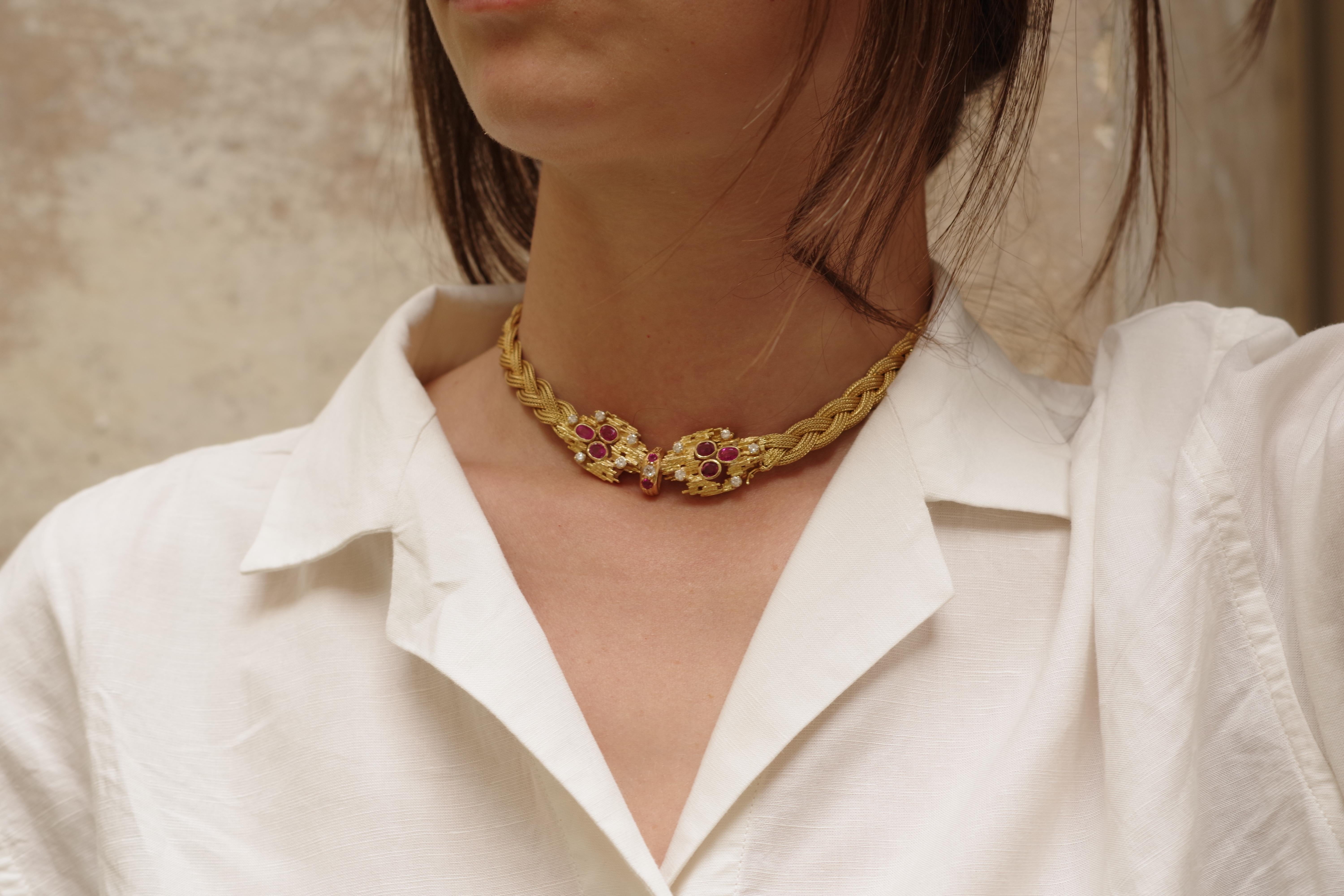 Andrew Grima ruby diamond necklace For Sale at 1stDibs