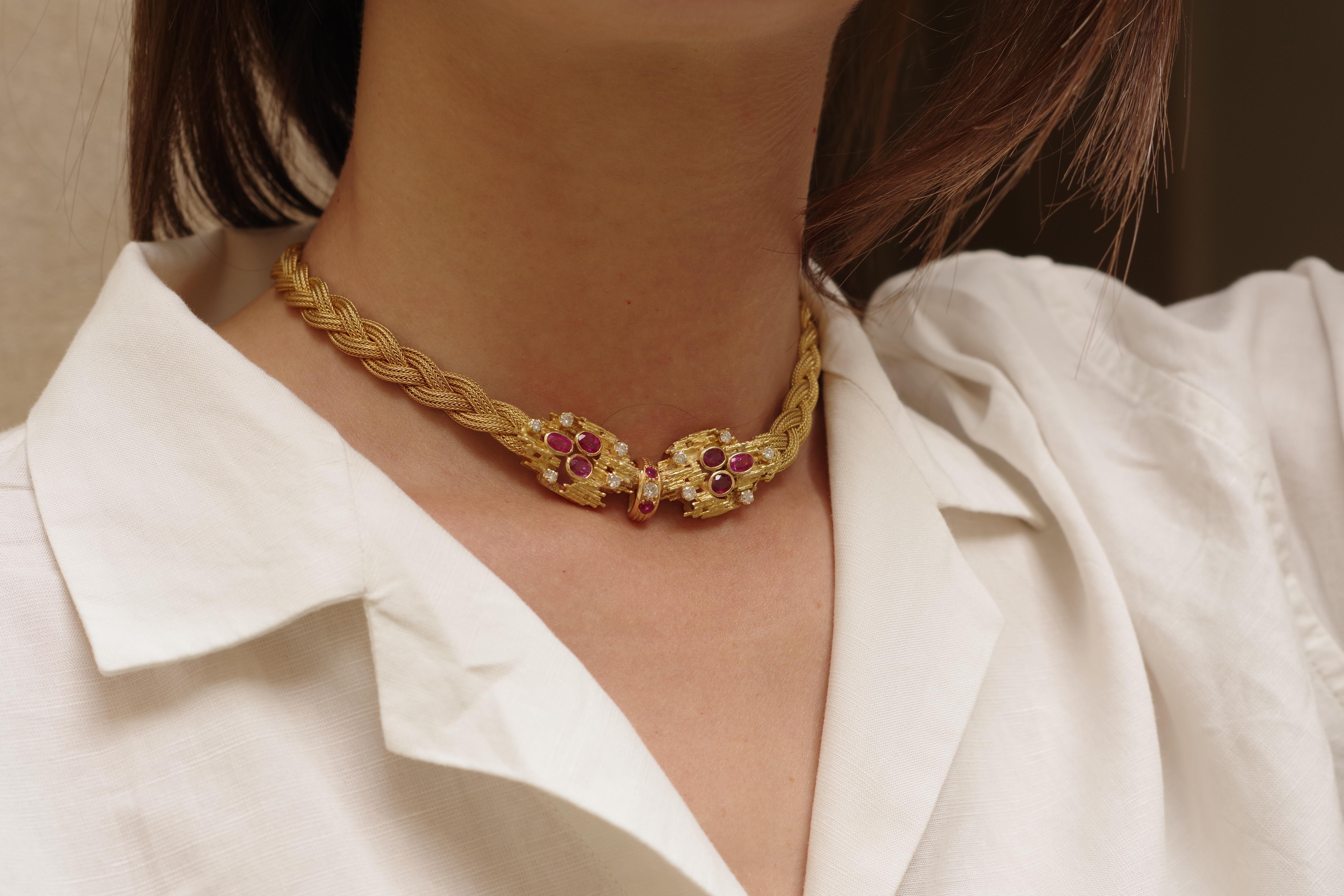 Andrew Grima ruby diamond necklace For Sale at 1stDibs