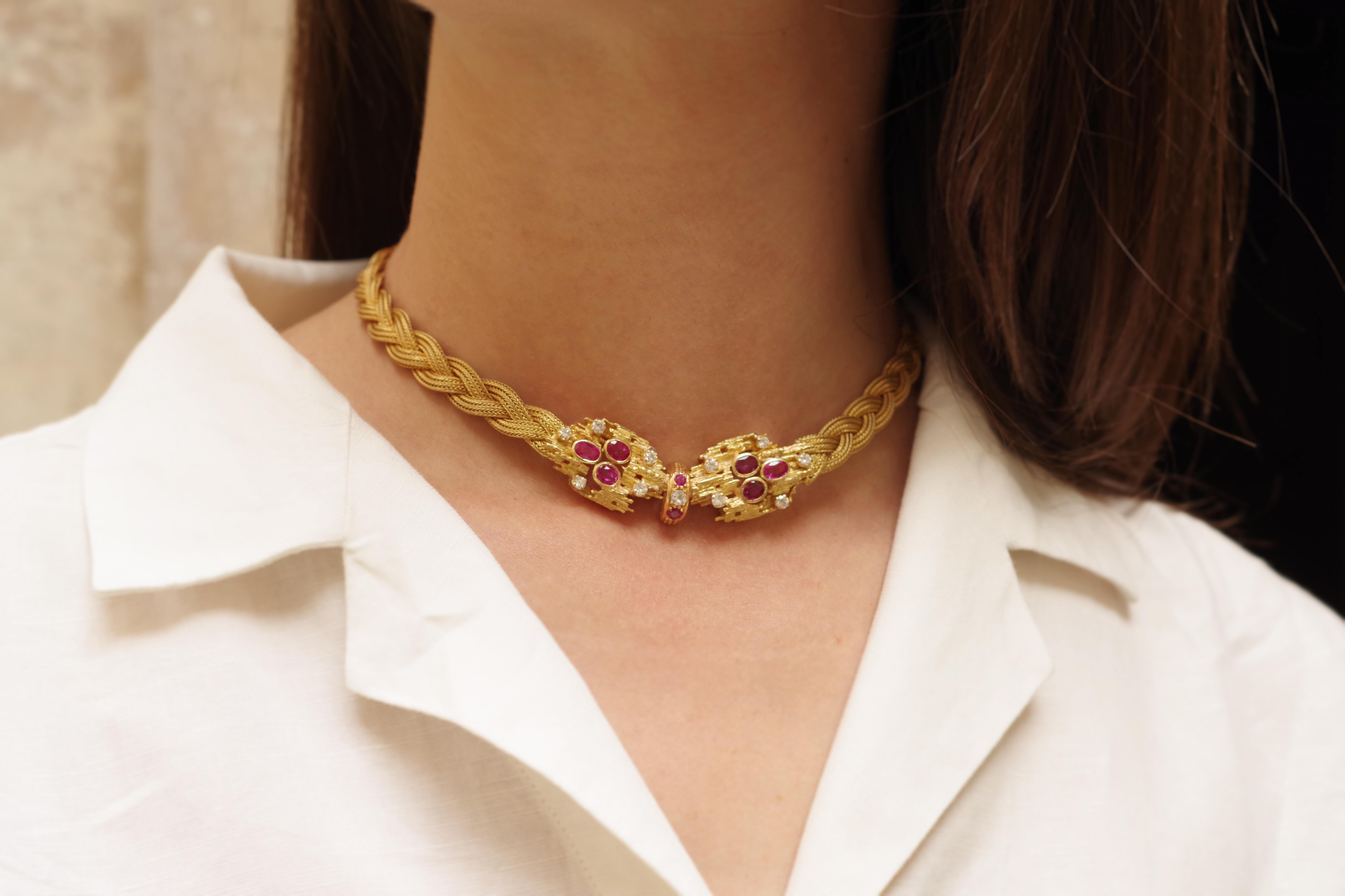 Andrew Grima ruby diamond necklace For Sale at 1stDibs