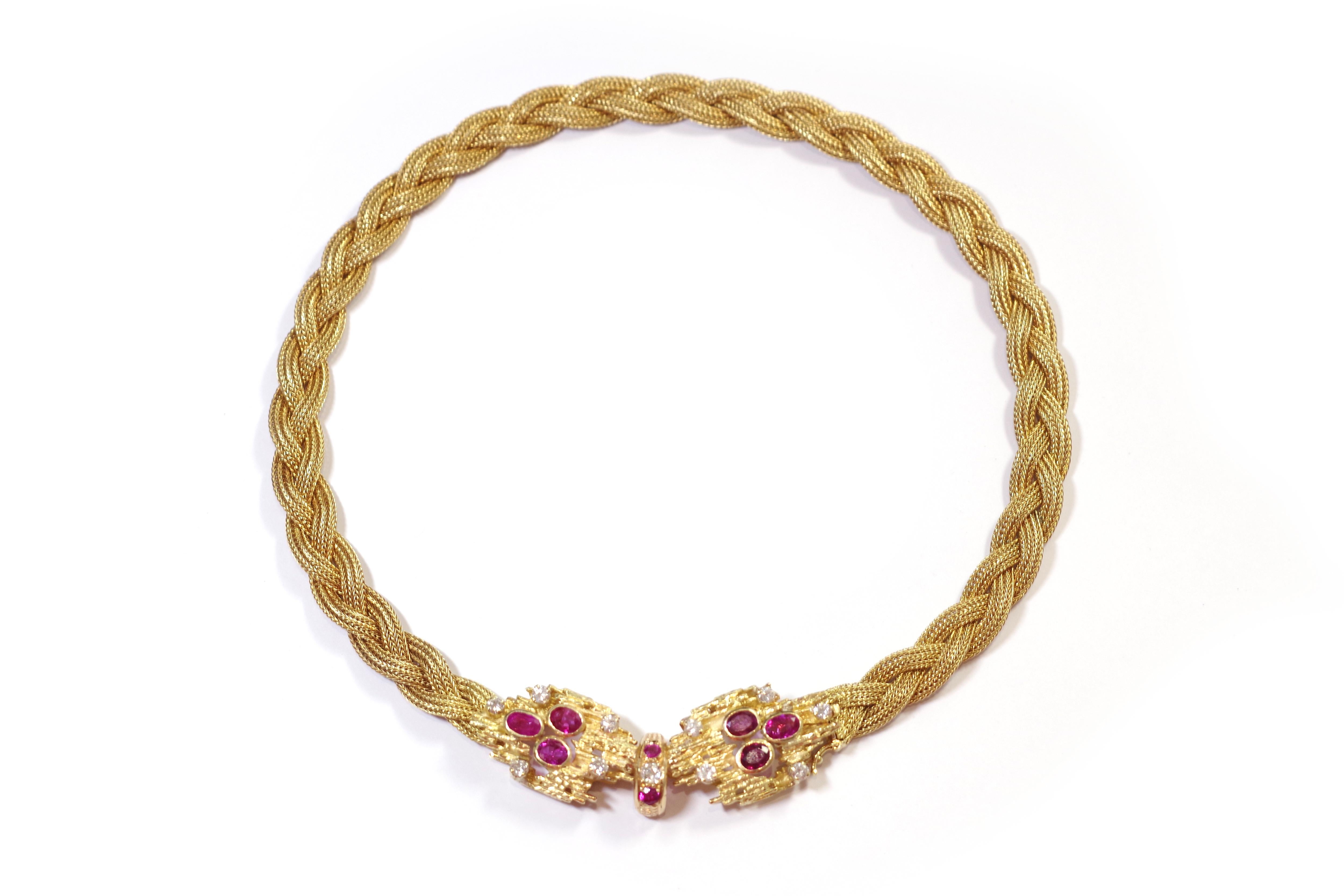 Andrew Grima ruby diamond necklace For Sale at 1stDibs