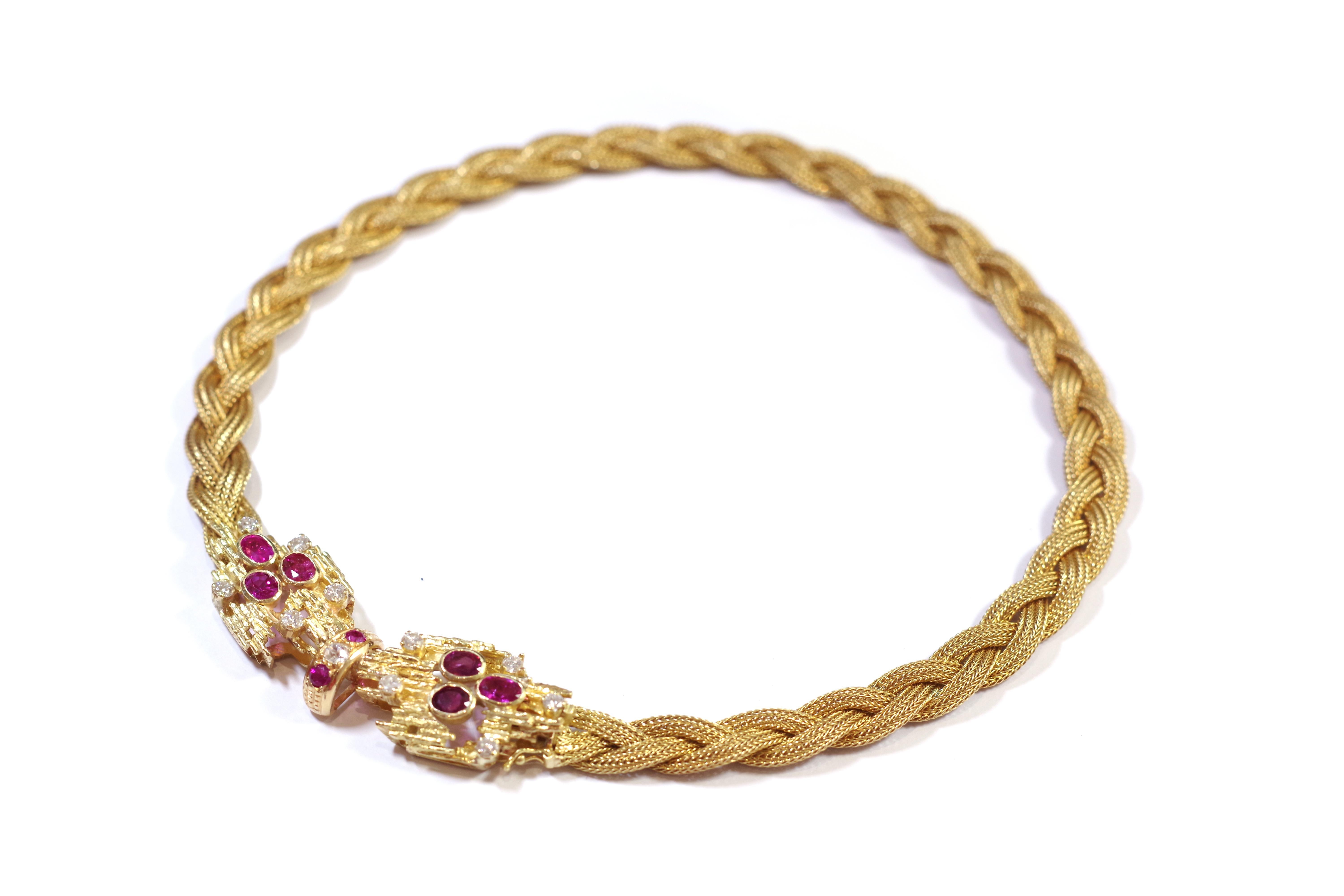 Andrew Grima ruby diamond necklace For Sale at 1stDibs