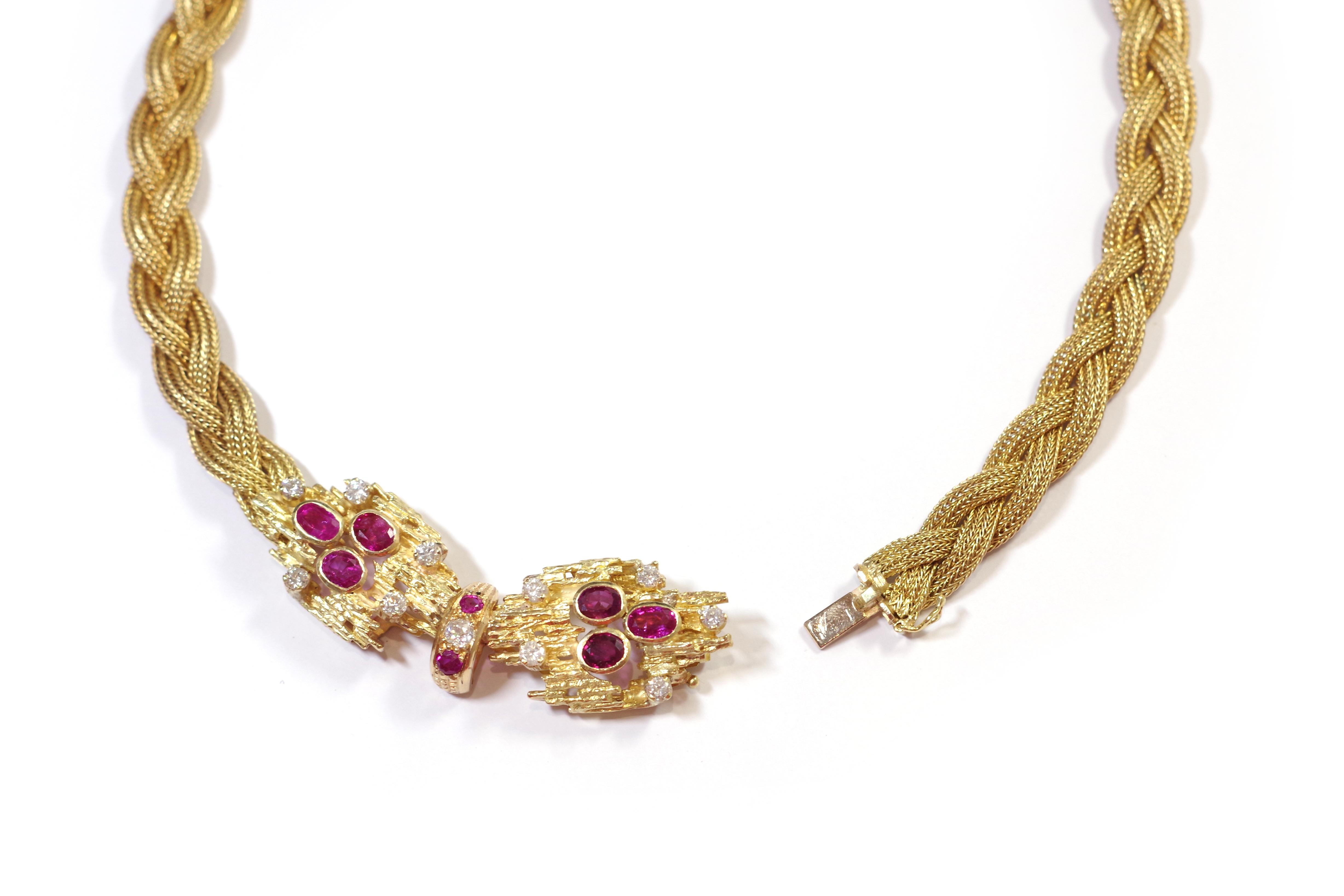 Andrew Grima ruby diamond necklace For Sale at 1stDibs