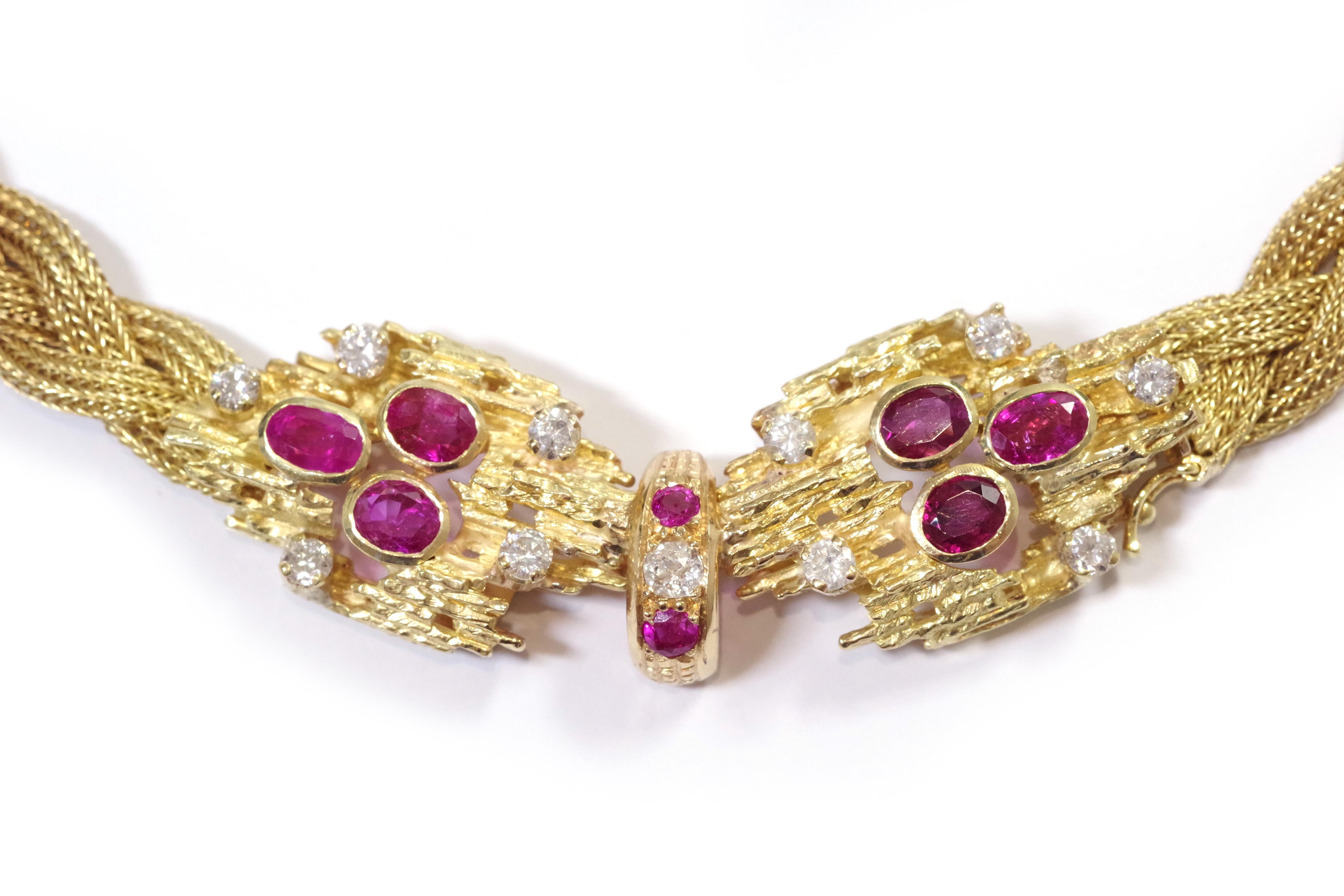 Andrew Grima ruby diamond necklace For Sale at 1stDibs