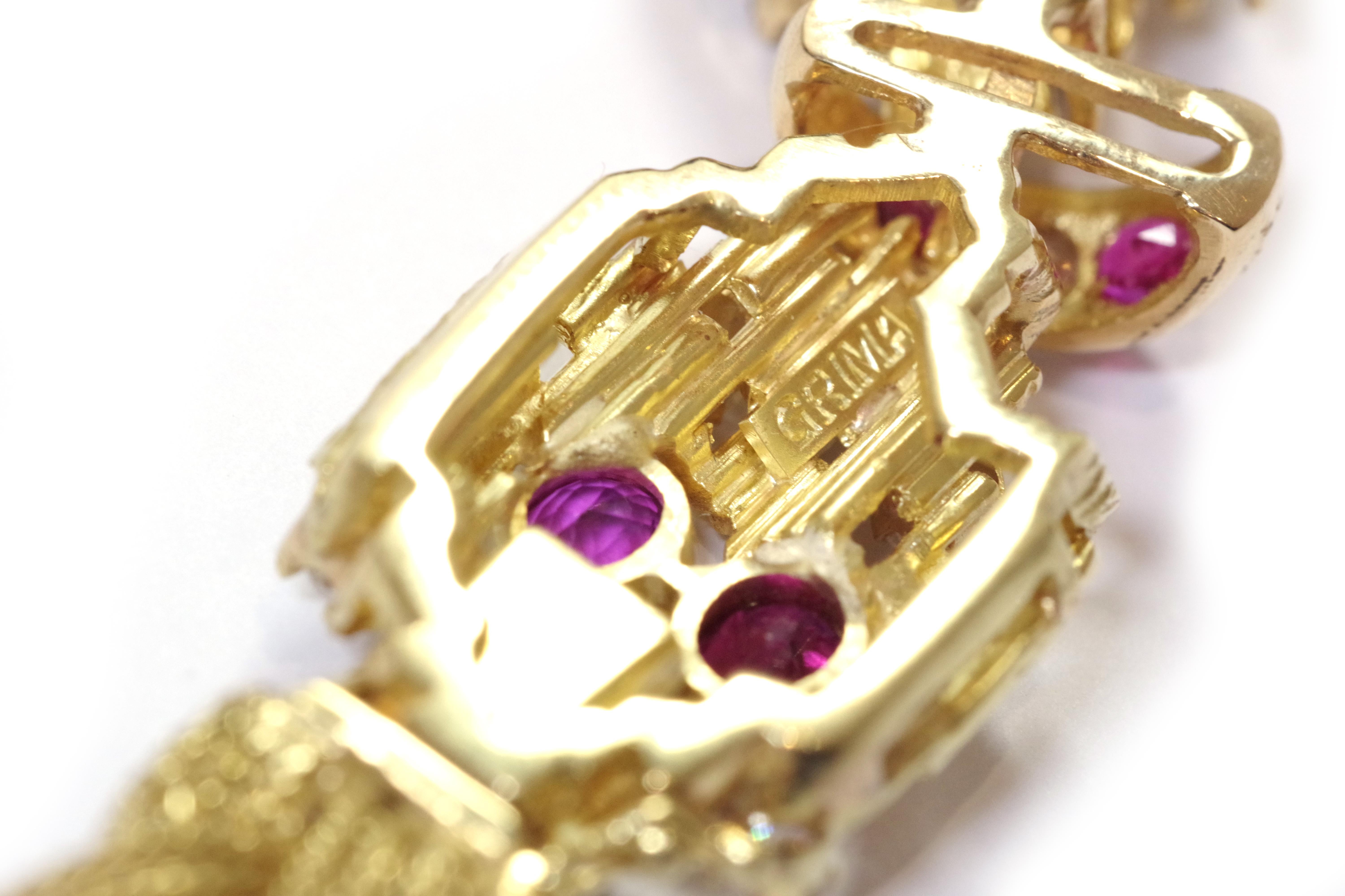 Andrew Grima ruby diamond necklace For Sale at 1stDibs