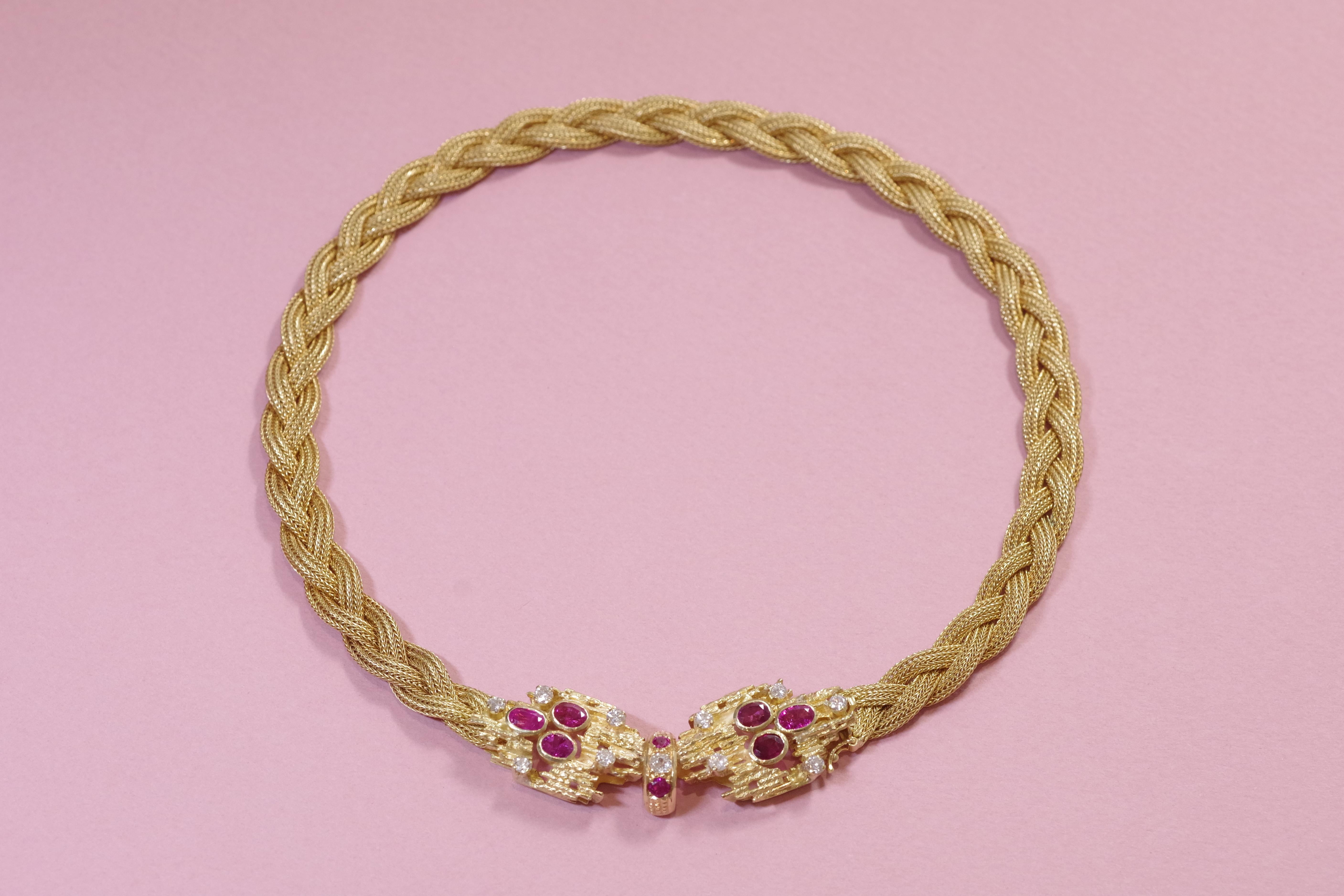 Andrew Grima ruby diamond necklace For Sale at 1stDibs