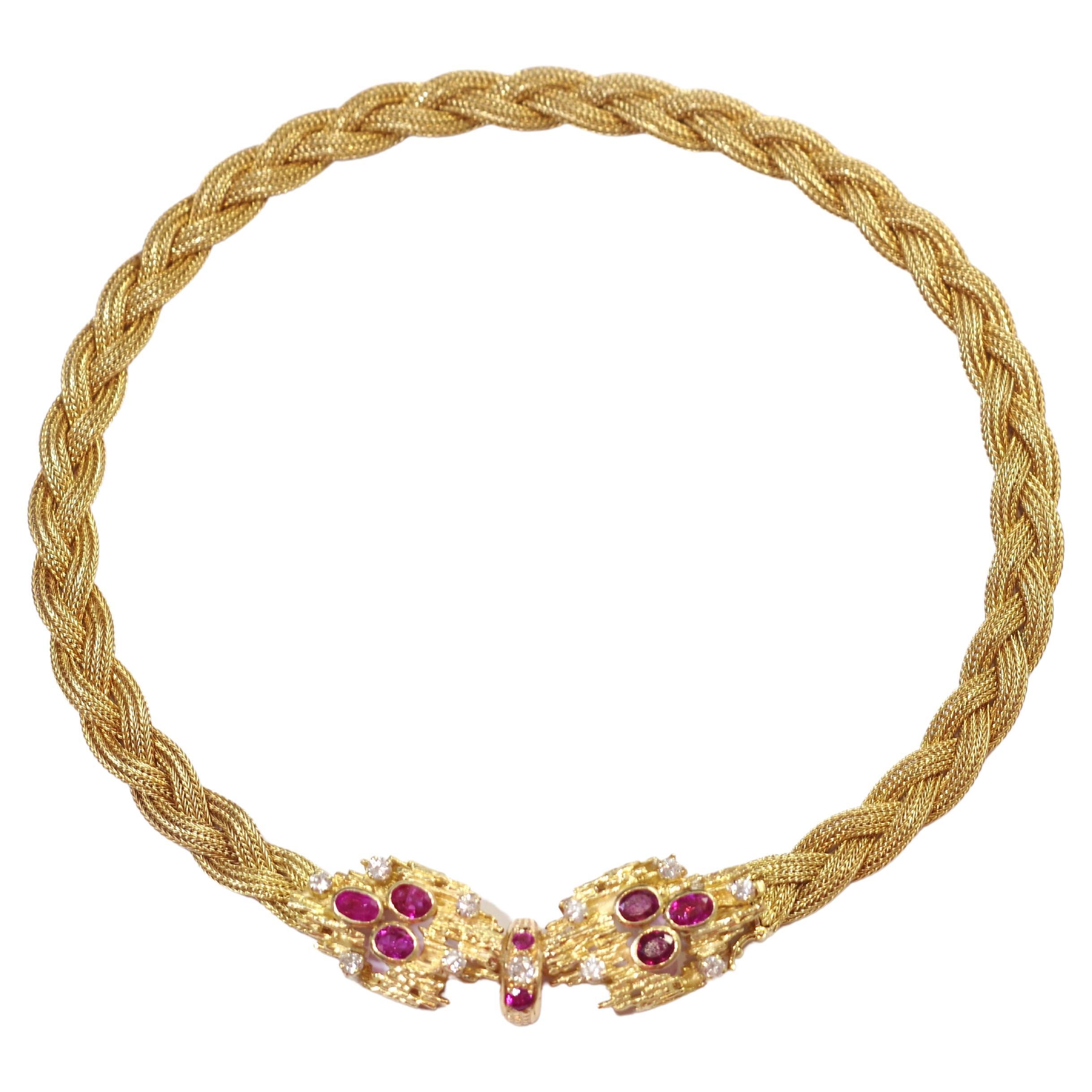 Andrew Grima ruby diamond necklace For Sale at 1stDibs