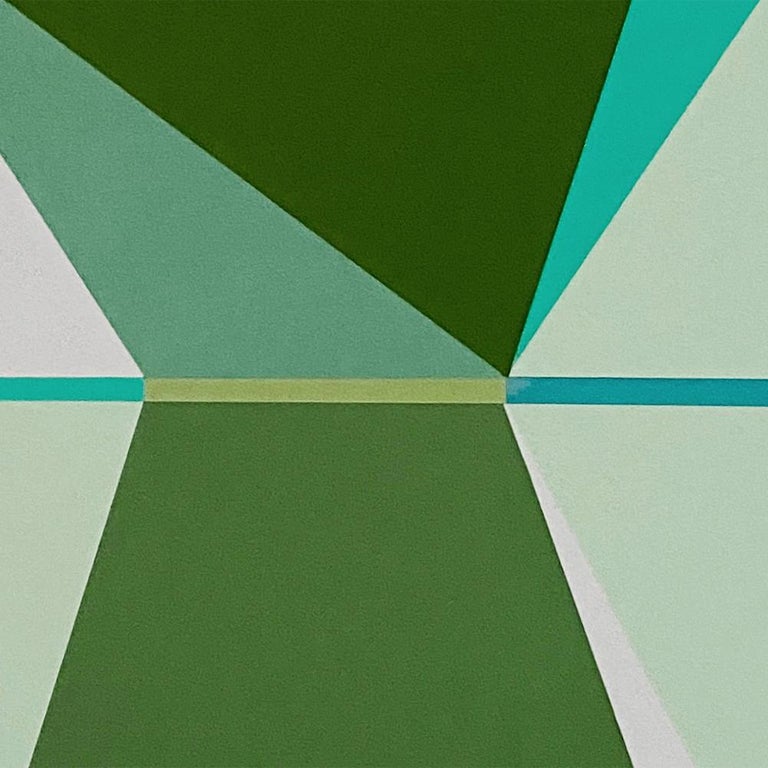 Andrew Mandolene, Green Garden, Hard Edge Abstract Modern Painting ...