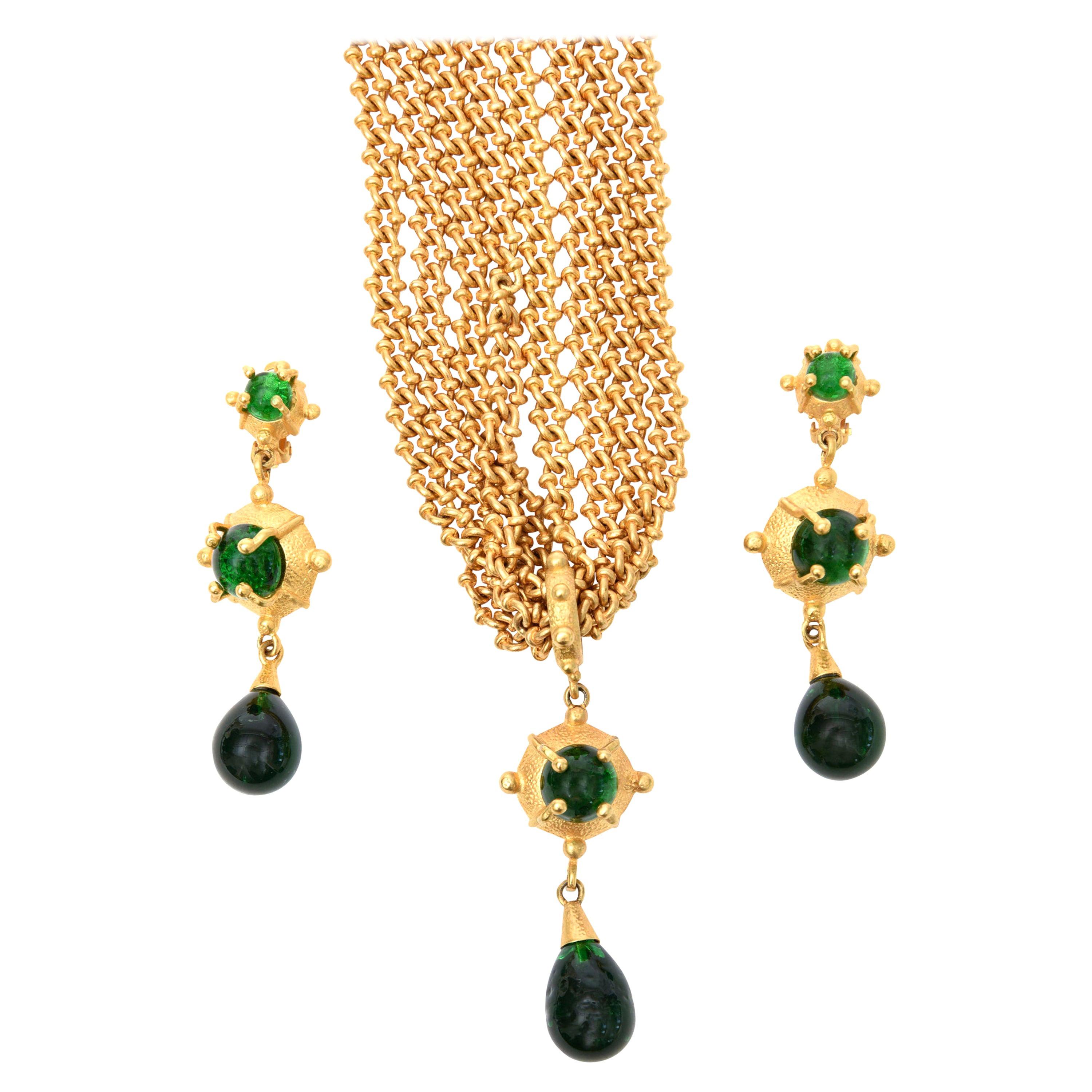Signed Sandor Scroll Goldtone Necklace, Costume Necklace For Sale at ...
