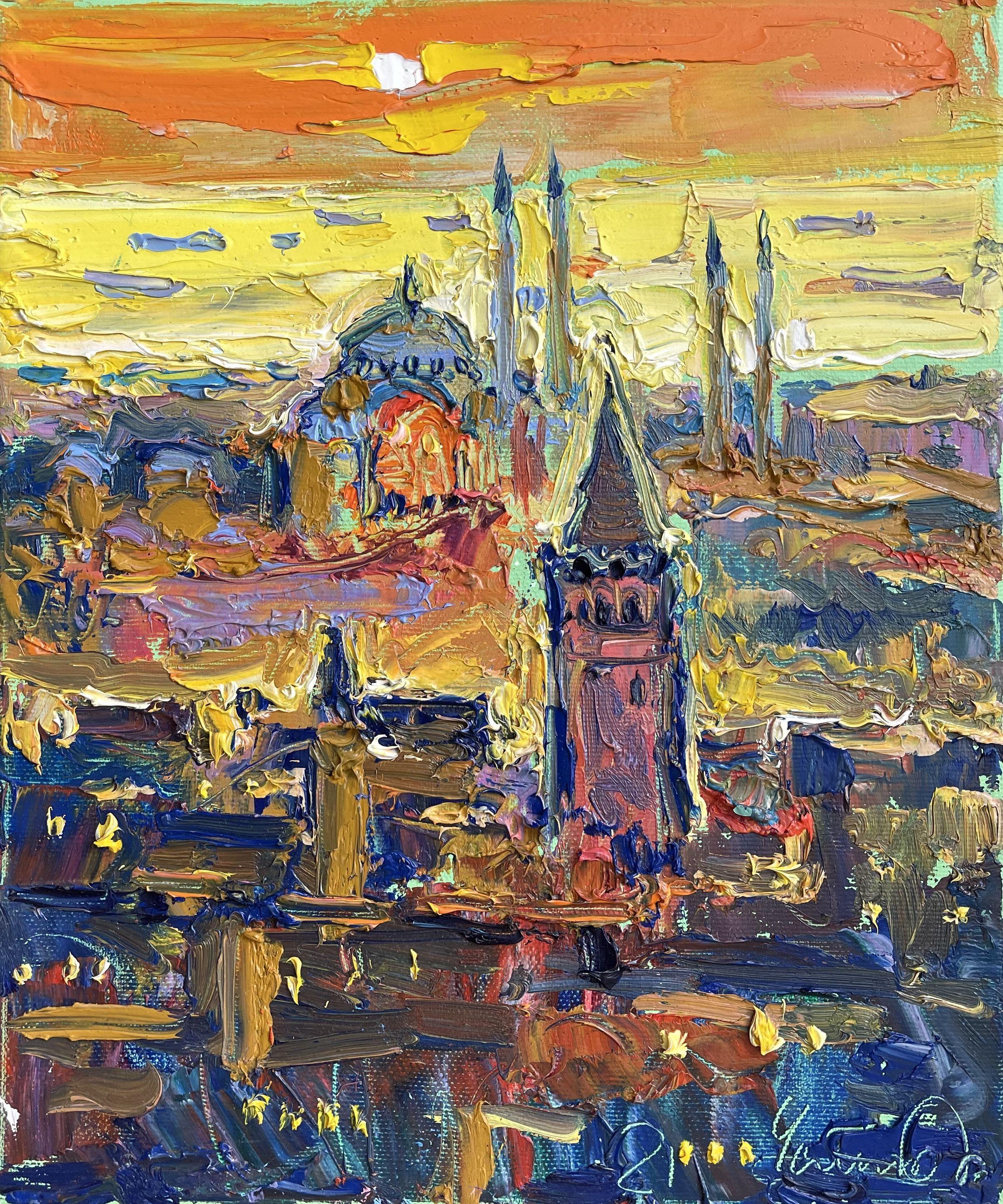 Andrey Chebotaru - Istanbul is getting dark, Painting, Oil on Canvas ...