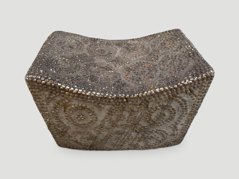 Andrianna Shamaris African Royalty Studded Stool at 1stDibs