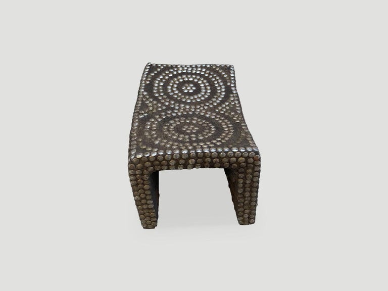 Andrianna Shamaris African Royalty Studded Stool For Sale at 1stDibs