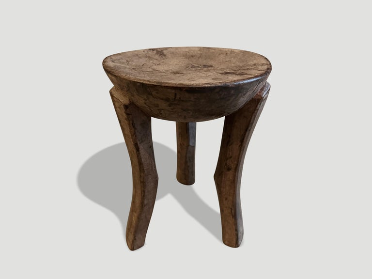 Andrianna Shamaris Antique African Wood Side Table For Sale at 1stDibs