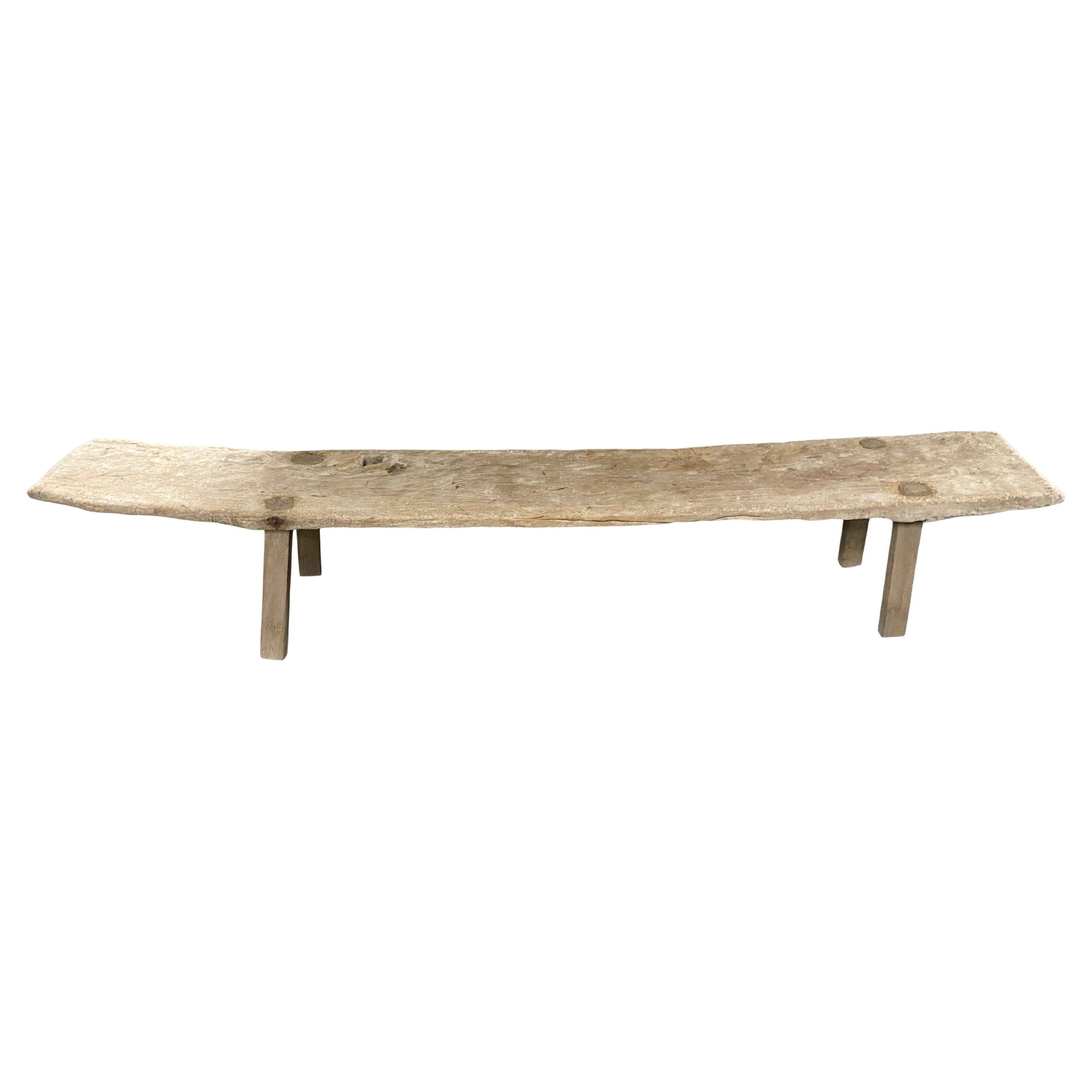 Antique Long Rustic Bench For Sale at 1stDibs