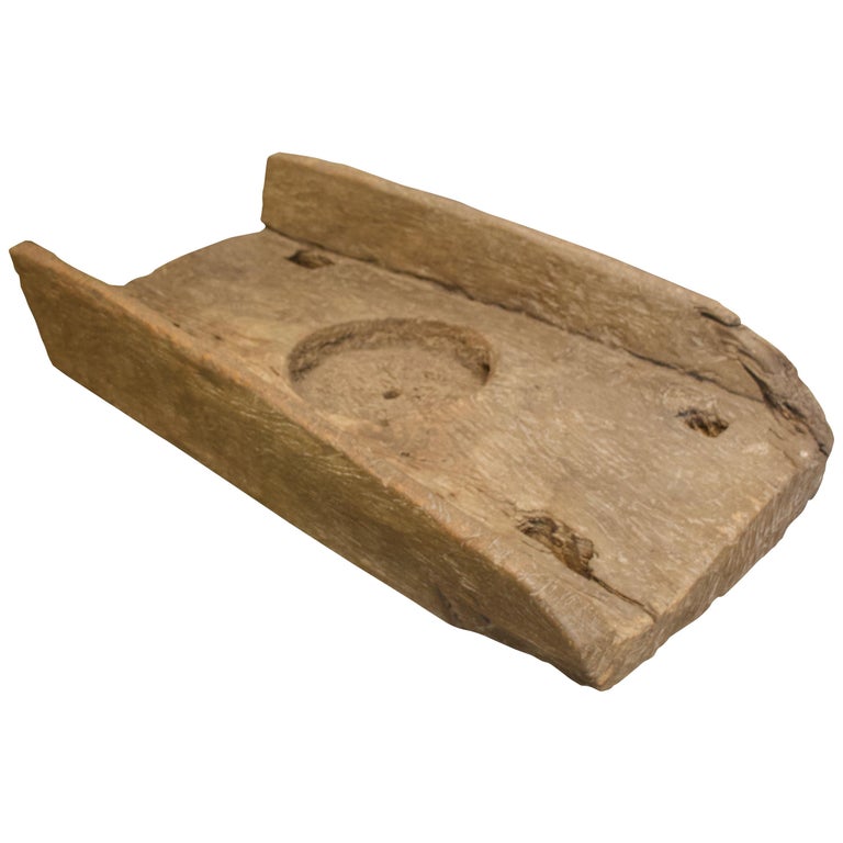 Andrianna Shamaris Antique Teak Wood Rice Pounder For Sale at 1stDibs